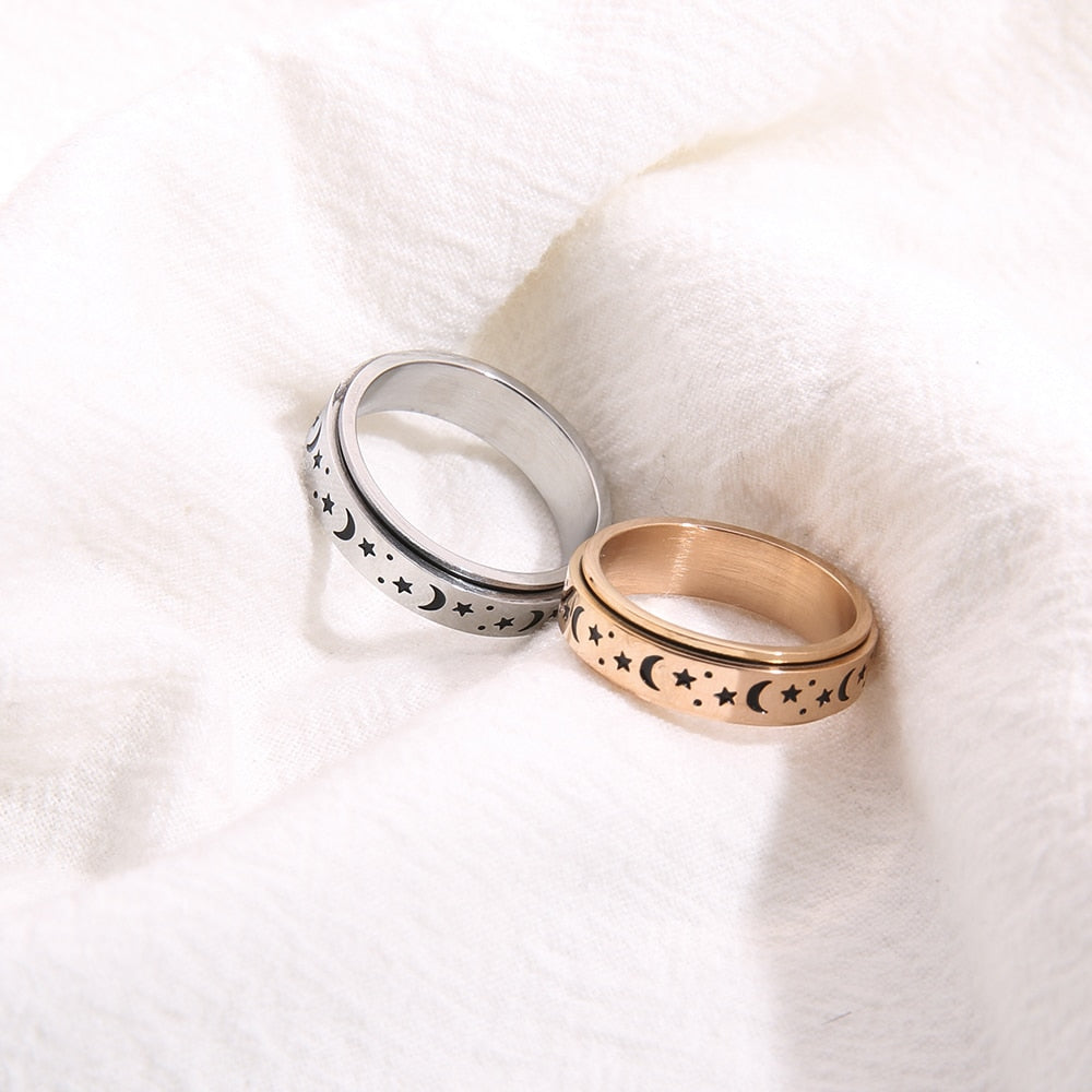 Engraved Celestial Fidget Ring – Ever Adorned