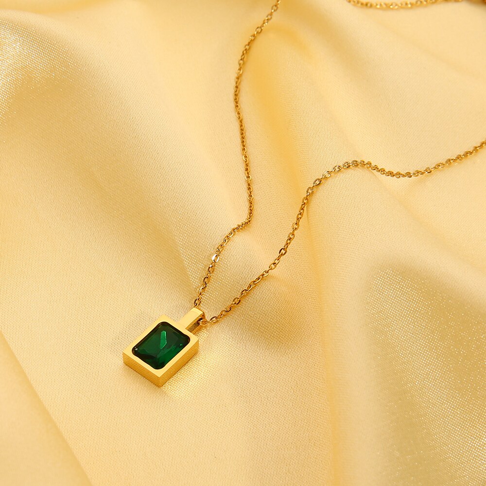 Rectangular Crystal Pendant Necklace – Ever Adorned