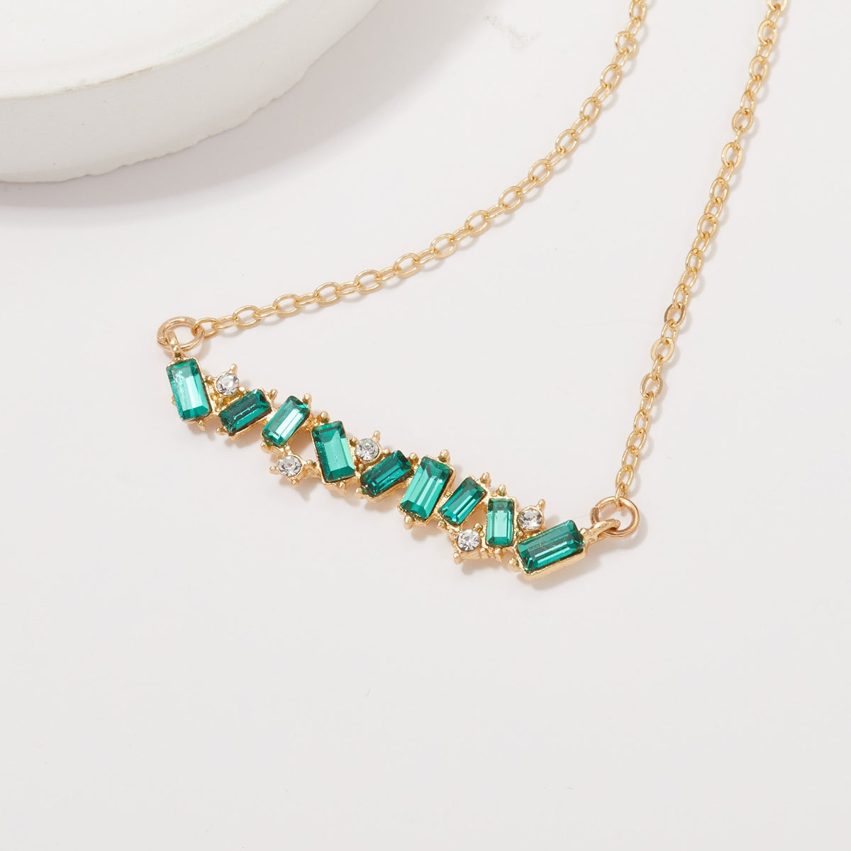 Green Baguette Chain Necklace – Ever Adorned